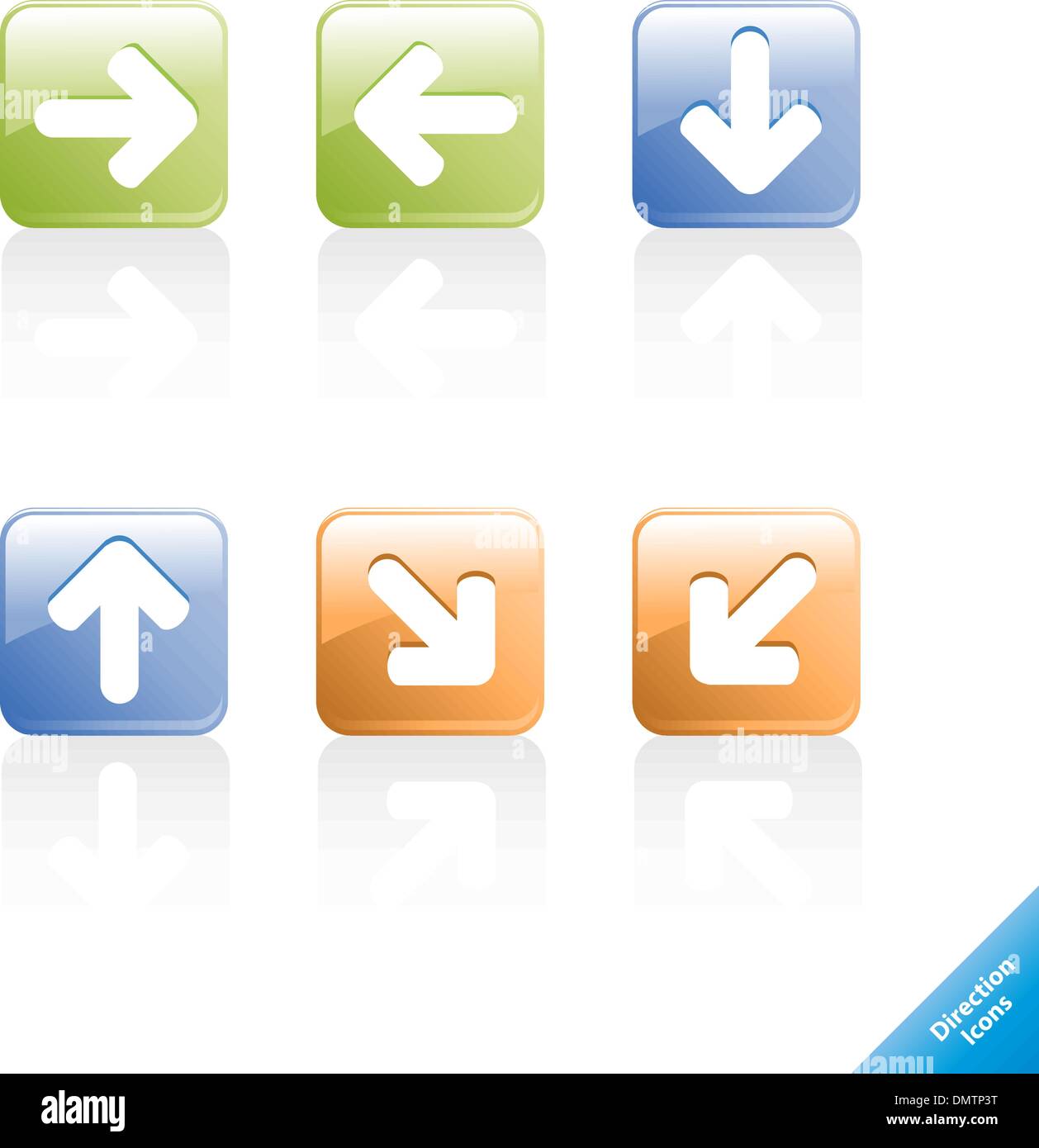 Set of aqua web 2.0 direction computer icons. Easy to edit, any Stock ...