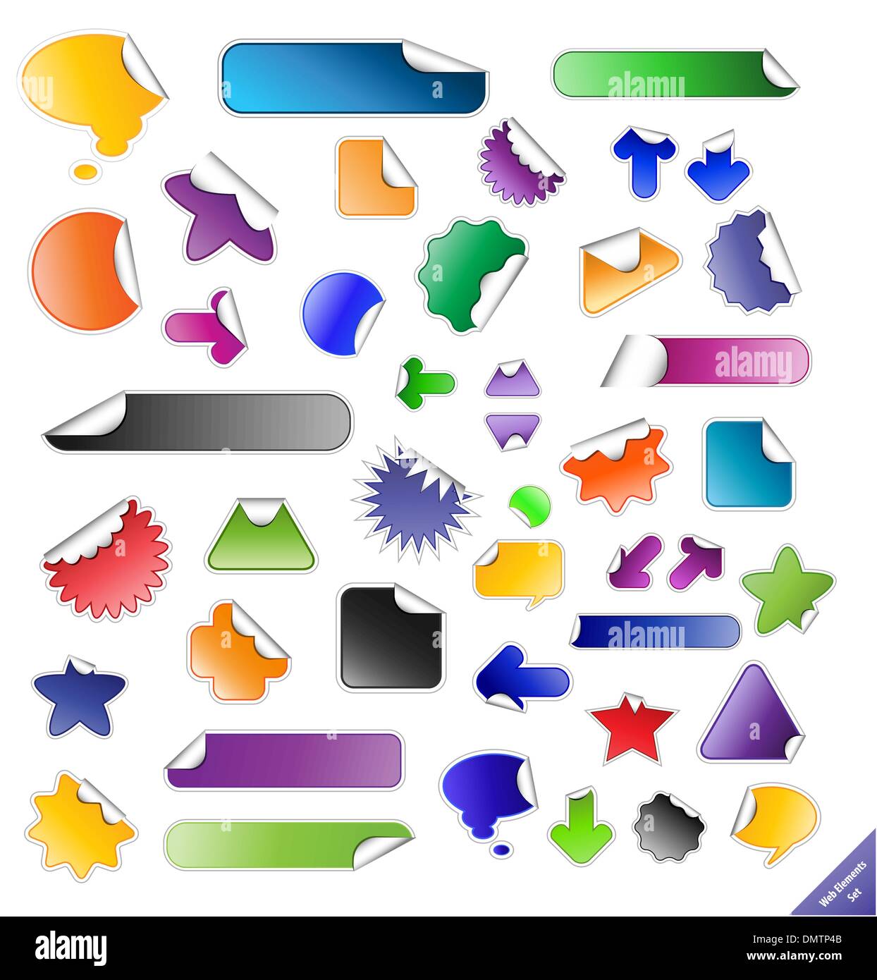 Collection of sticky web elements. Perfect for adding text or ic Stock ...