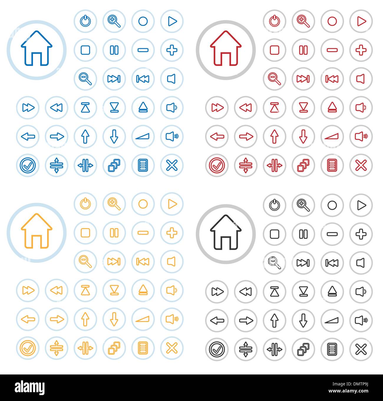 Collection of vector audio buttons. Easy to edit, any size, diff Stock ...