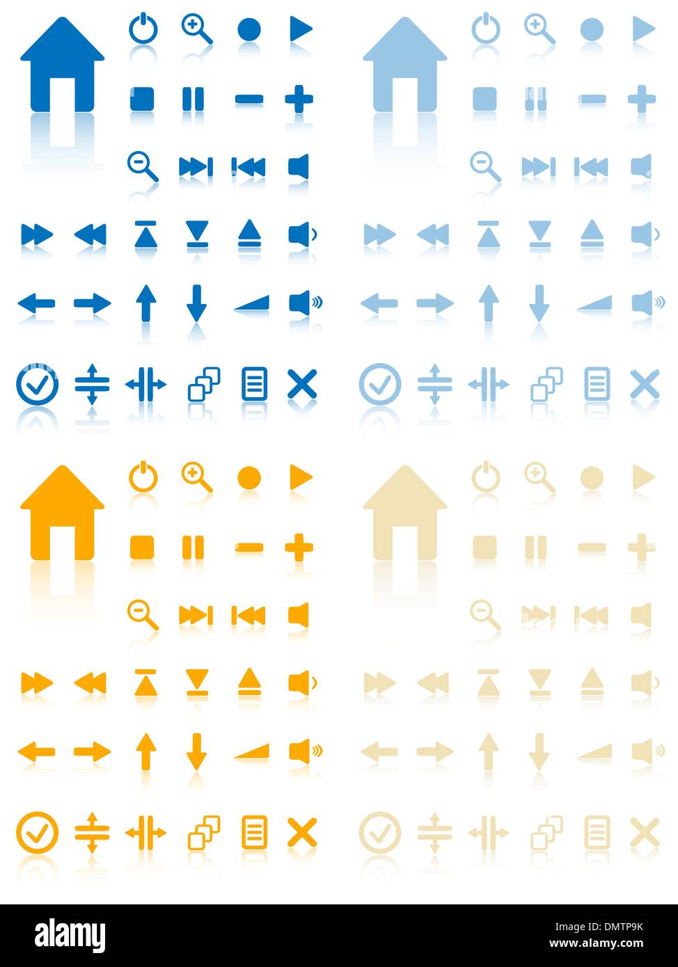 Collection of vector buttons with reflection. Active and inactiv Stock ...