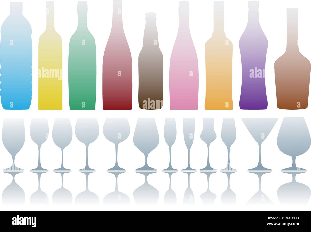Glasses of beer bottles Stock Vector Images - Alamy