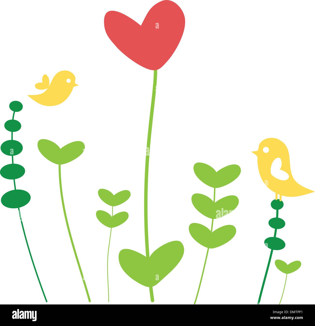 Birds flowers garden Stock Vector Images - Alamy