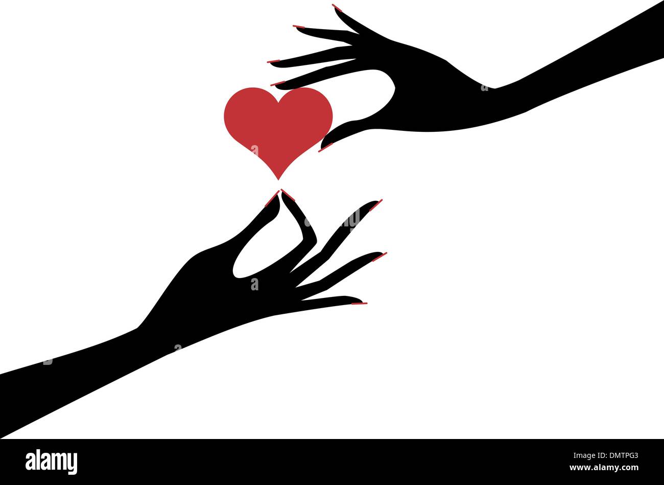 Vector illustration hands heart hi-res stock photography and images - Alamy