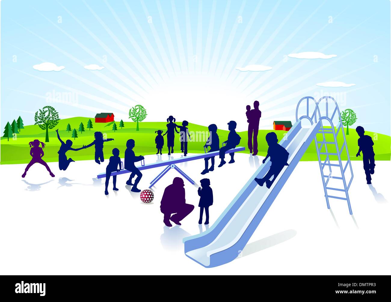 Father in play group Stock Vector Images - Alamy