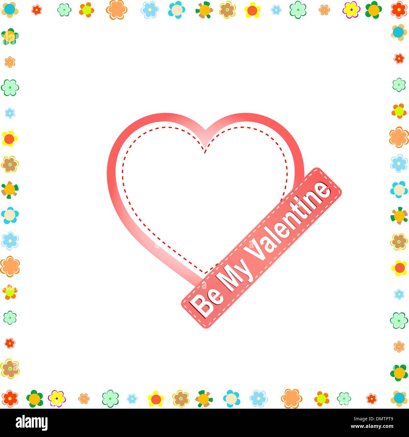 Hearts and flowers frame. wedding or valentine`s theme Stock Vector ...