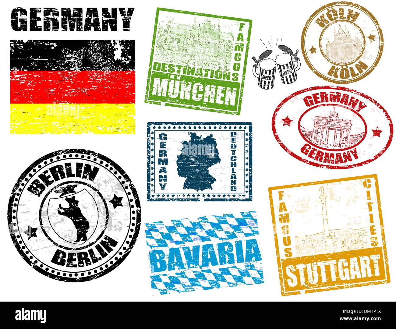Vintage bavaria map Stock Vector Images - Alamy