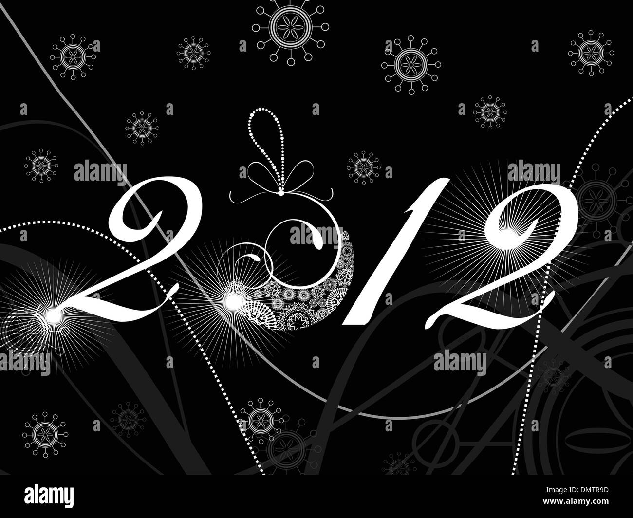New year decoration beautiful Black and White Stock Photos & Images - Alamy