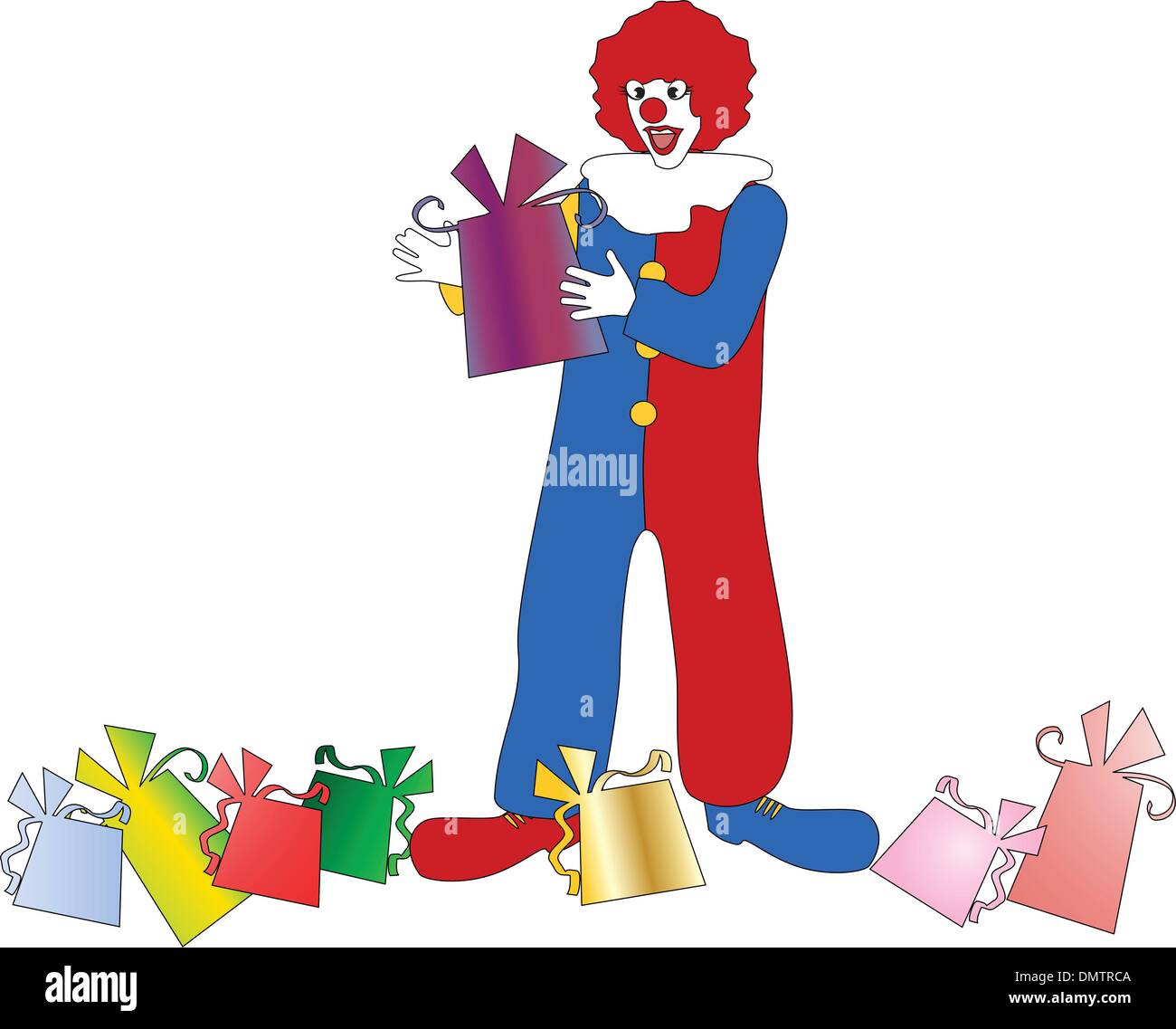 The clown with a gift Stock Vector Image & Art - Alamy