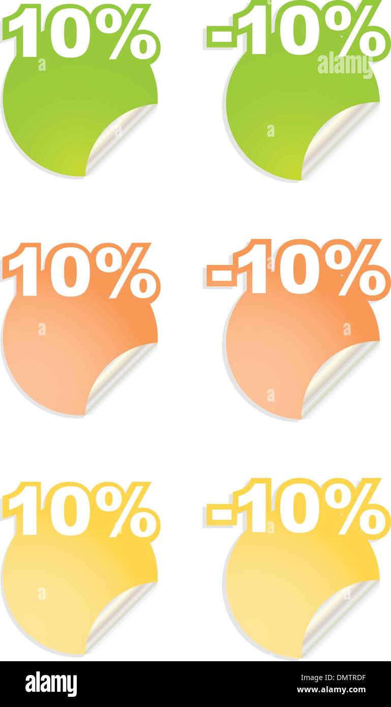vector stickers with text percent Stock Vector Image & Art - Alamy