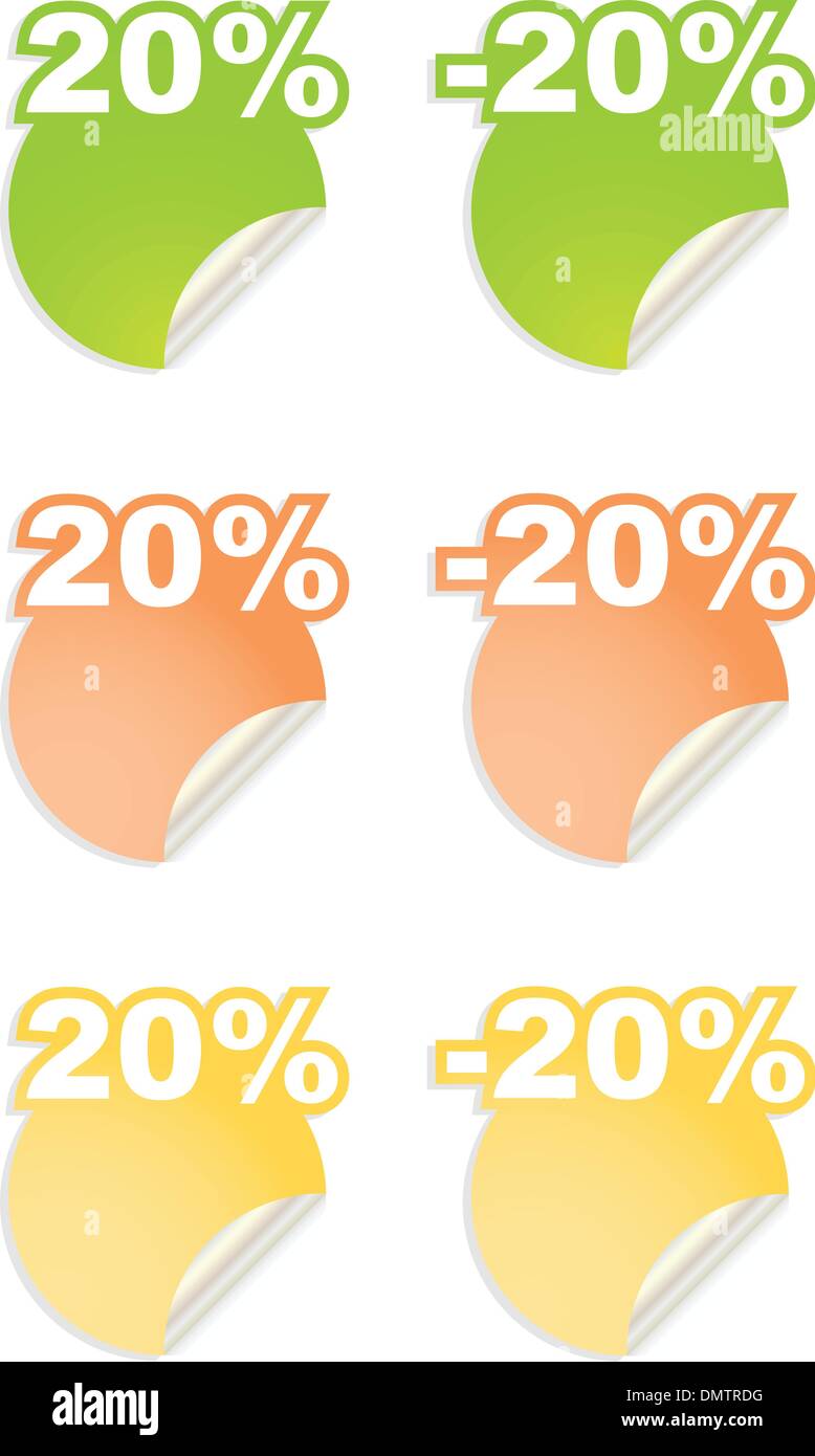 vector stickers with text percent Stock Vector Image & Art - Alamy