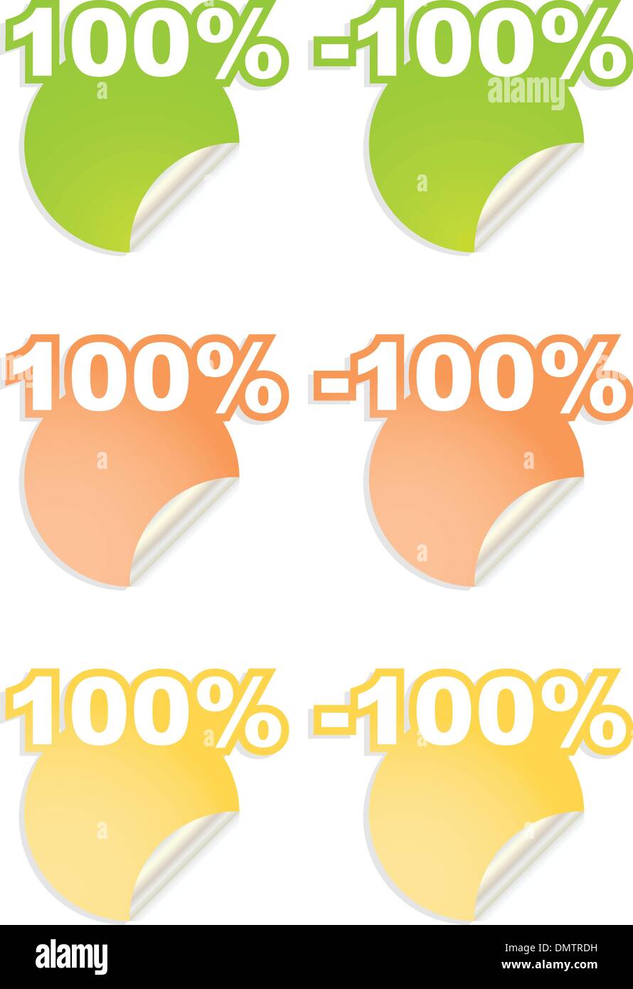 vector stickers with text percent Stock Vector Image & Art - Alamy