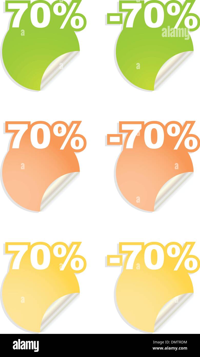 vector stickers with text percent Stock Vector Image & Art - Alamy