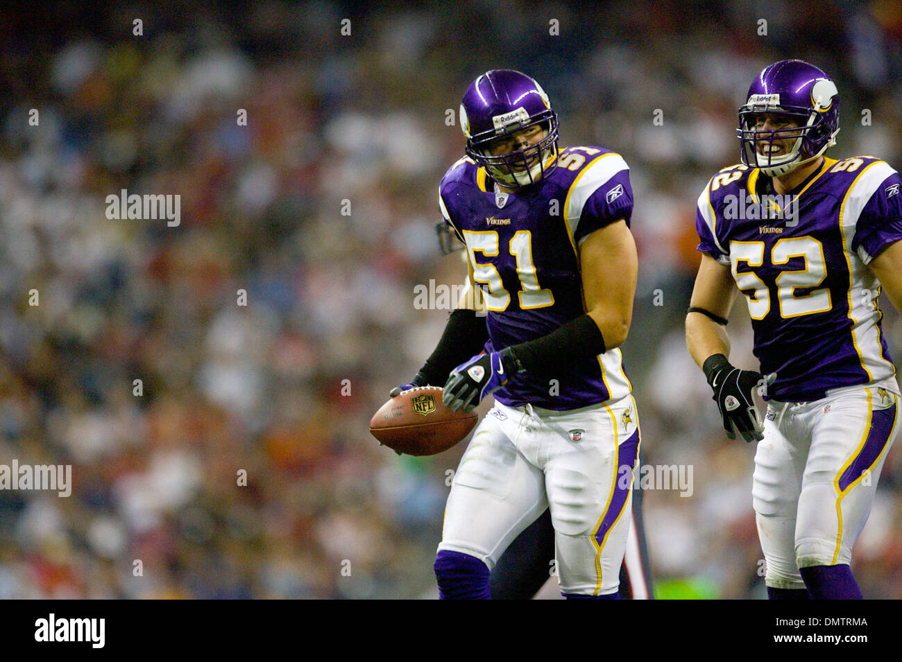 Benjamin Leber (#51) of the Minnesota Vikings celebrates. The Minnesota ...
