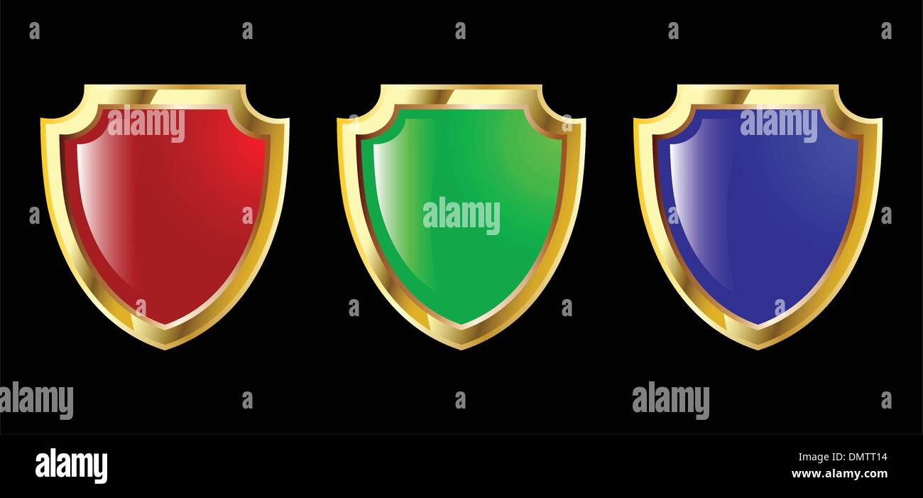 the set vector red blue and green shield Stock Vector Image & Art - Alamy