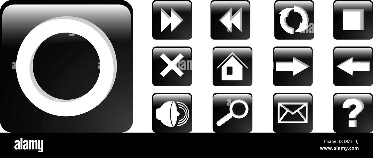 the vector set black web icon Stock Vector Image & Art - Alamy