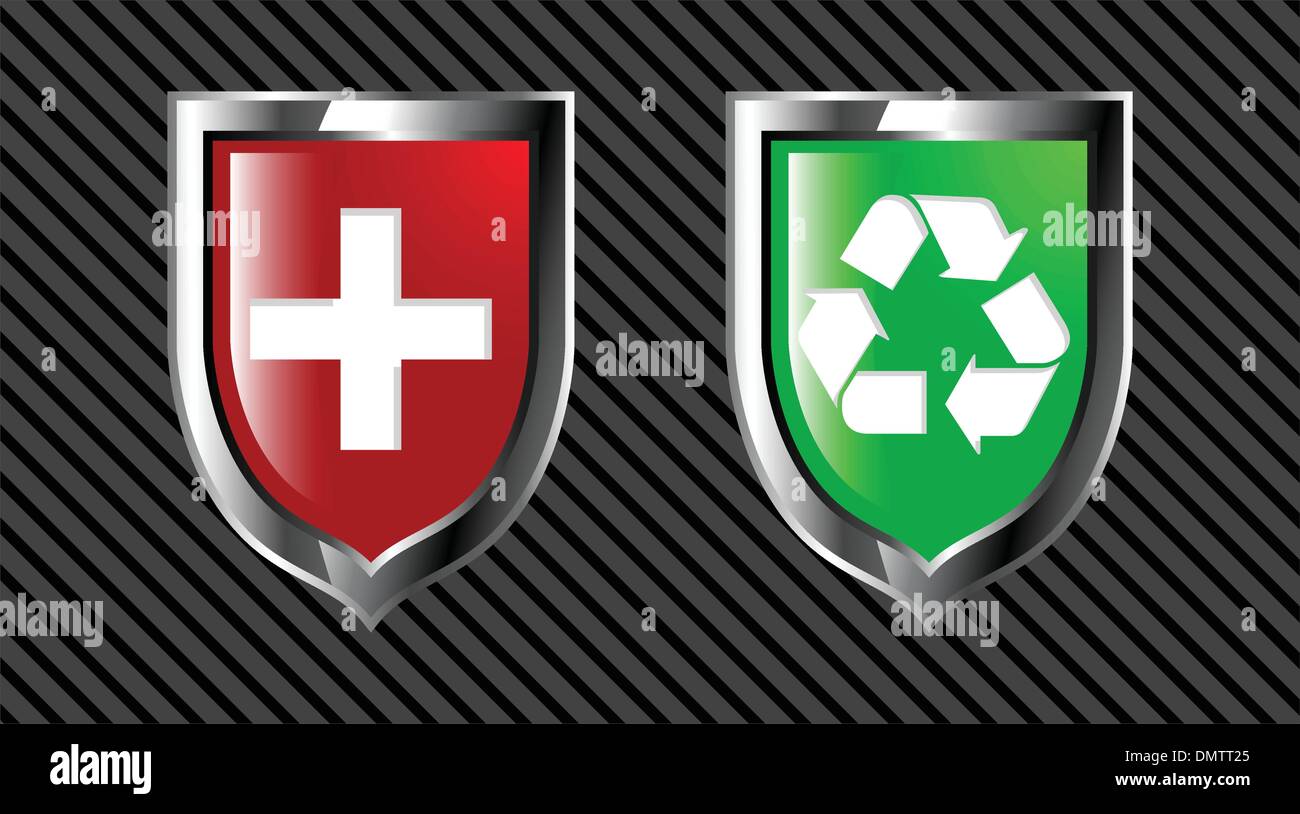 the set vector red and green shield Stock Vector Image & Art - Alamy