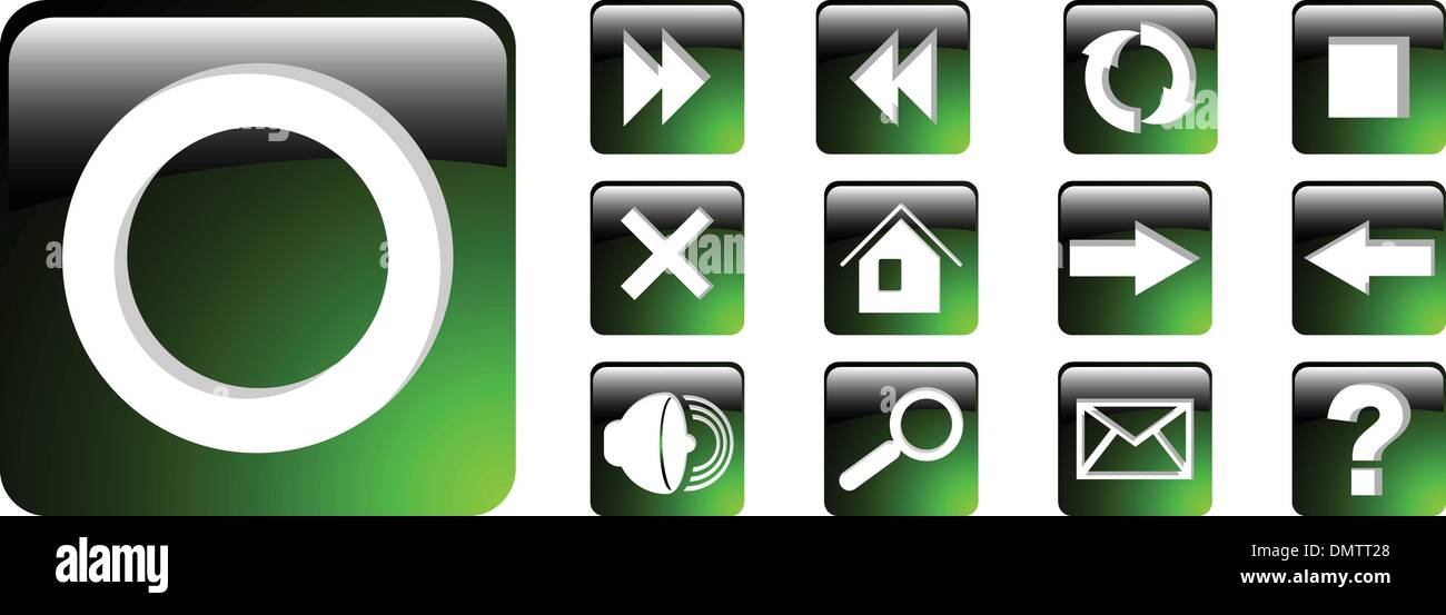 the vector set green web icon Stock Vector Image & Art - Alamy