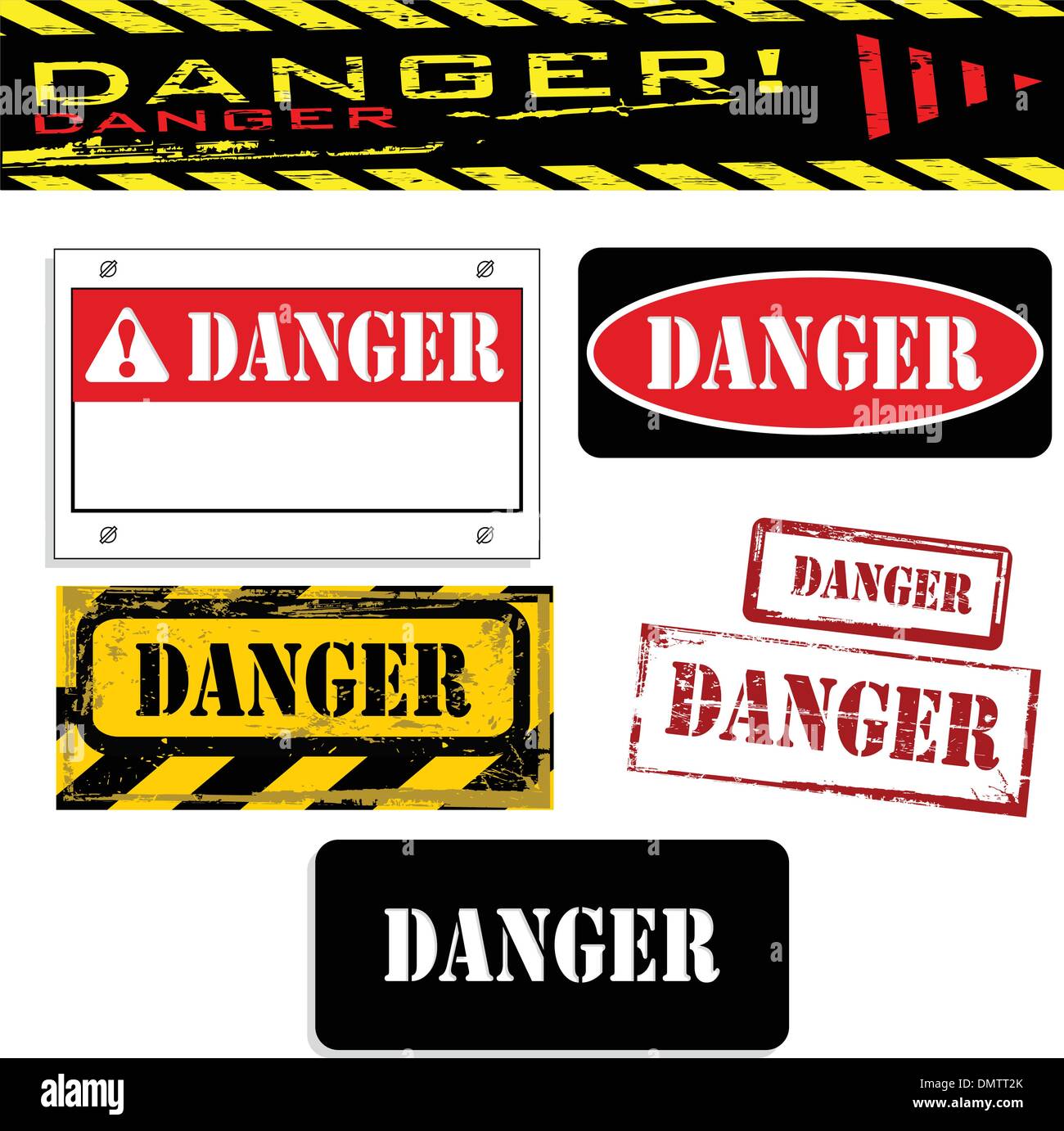 vector grunge danger banner set Stock Vector Image & Art - Alamy