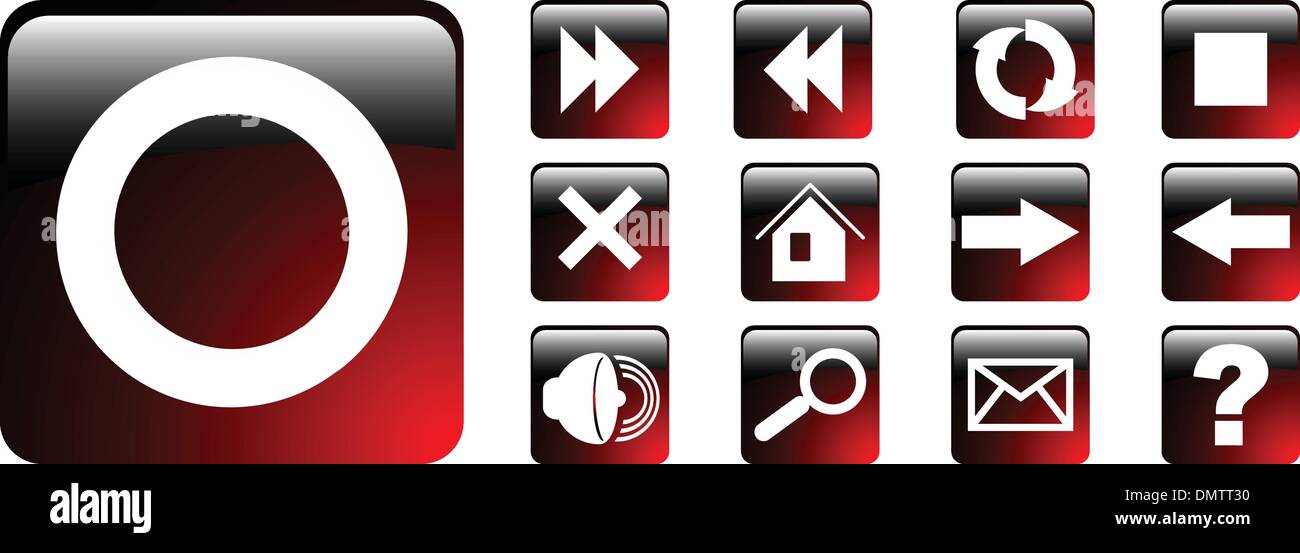 the vector set red web icon Stock Vector Image & Art - Alamy