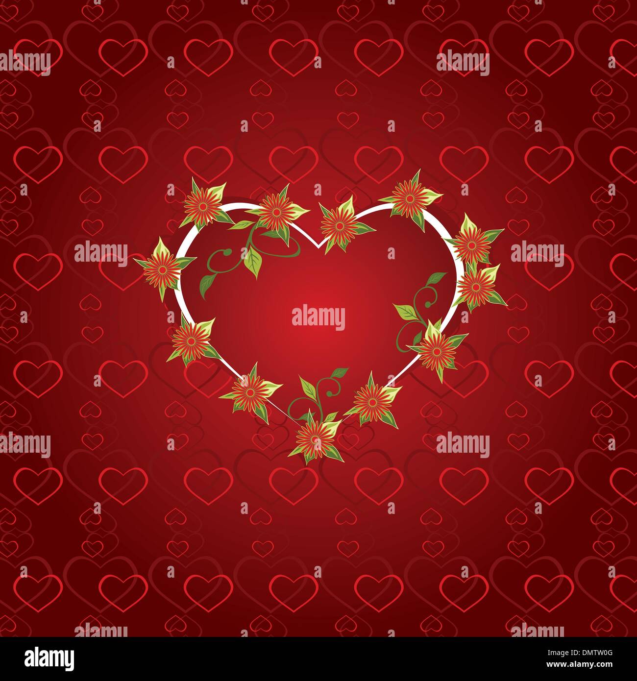 Red heart with spring flowers Stock Vector Image & Art - Alamy