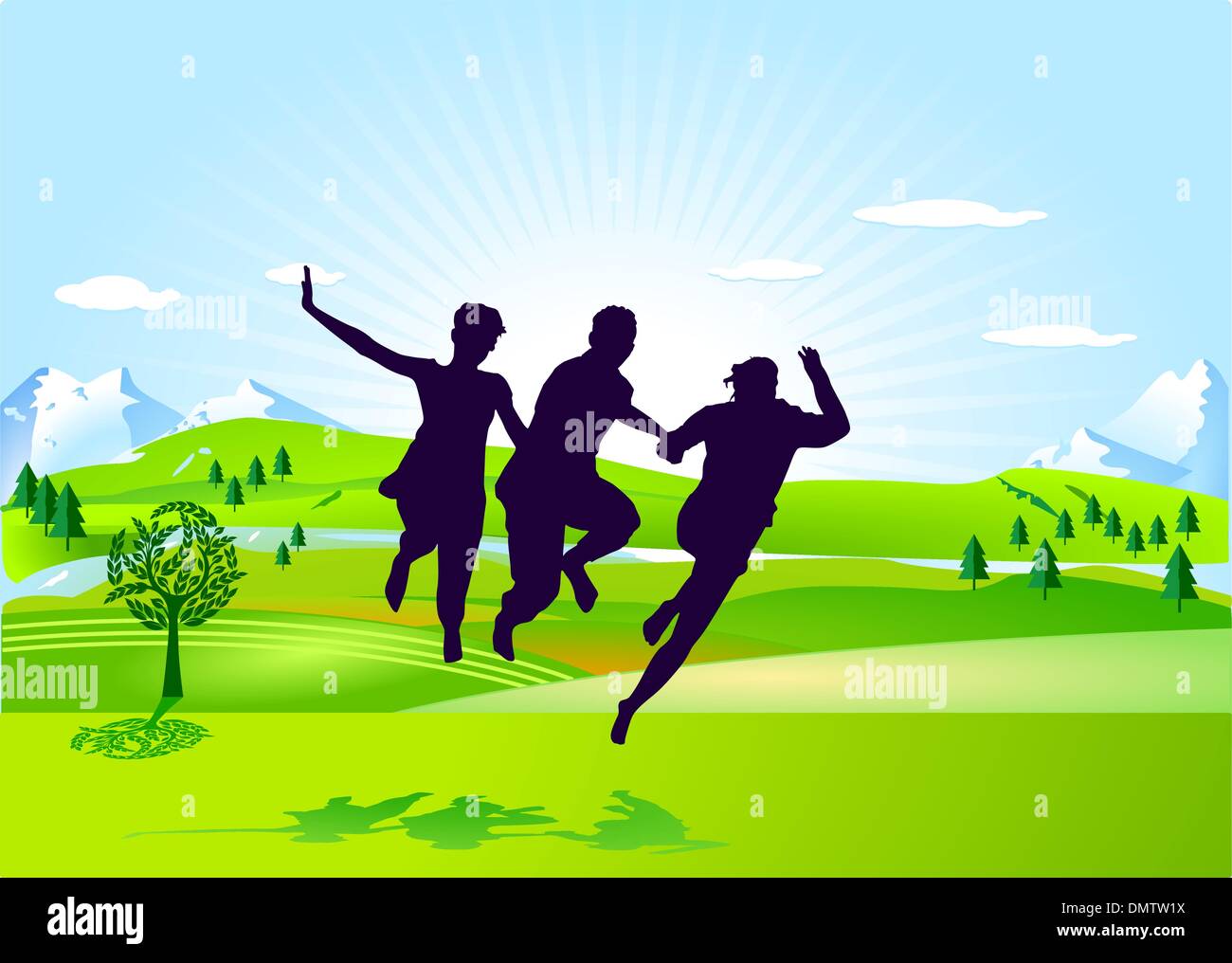 Spring greenery Stock Vector Images - Alamy