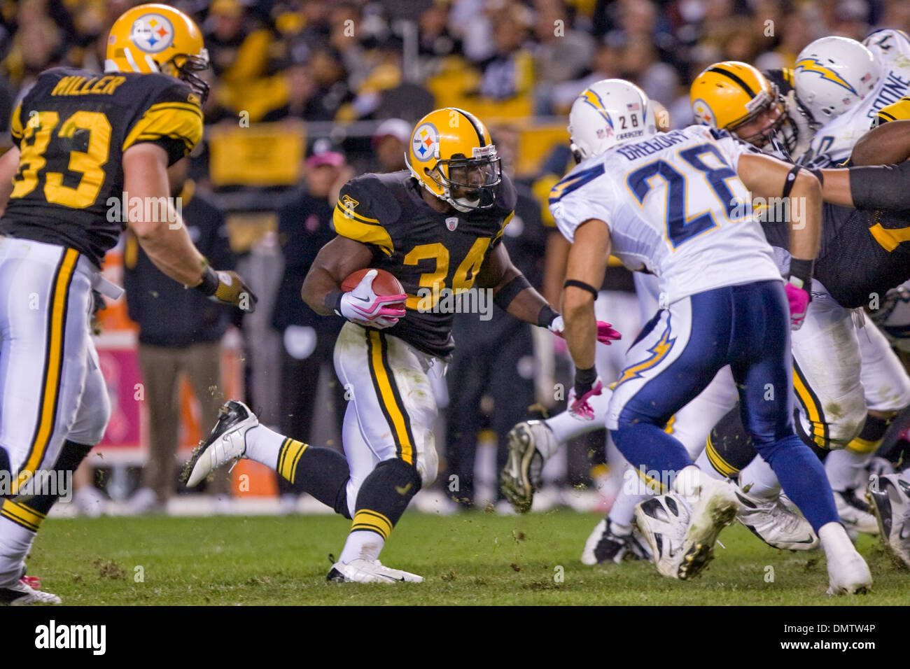 04 October 2009: Pittsburgh Steelers running back Rashard Mendenhall ...