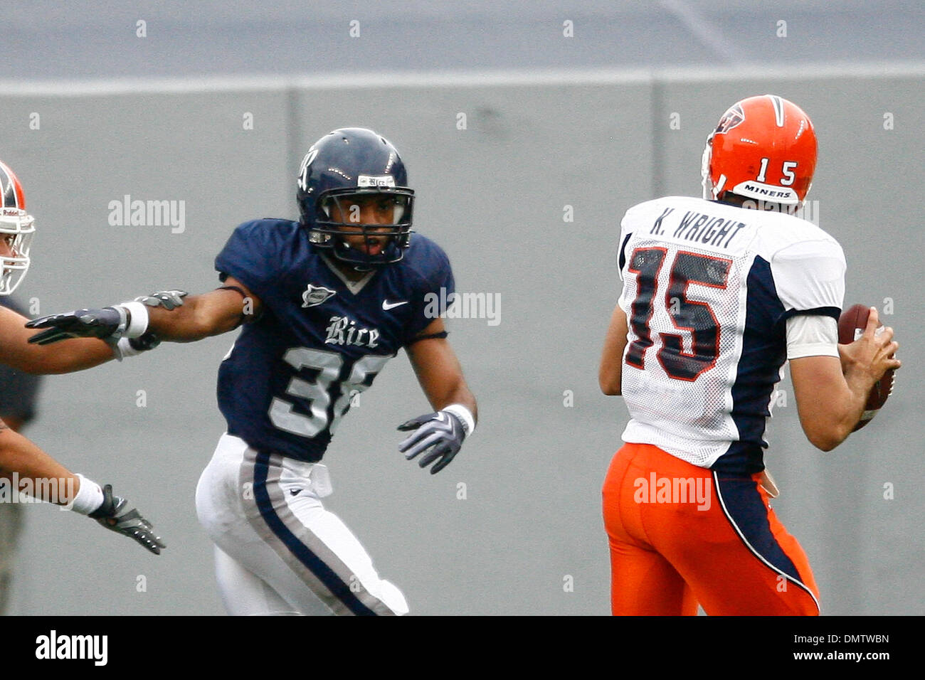 Kyle Wright (#15) of the University of Texas - El Paso Miners looks for ...