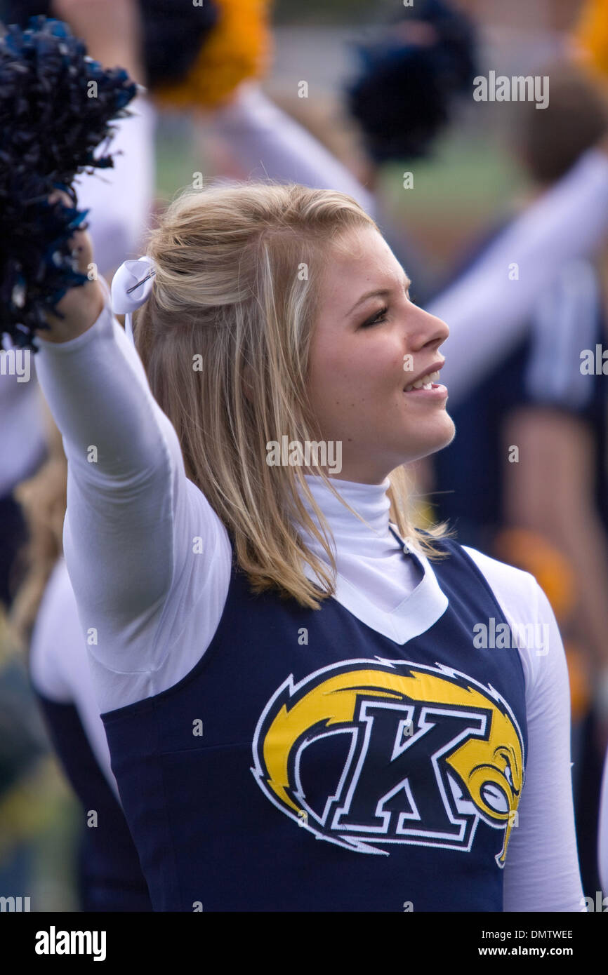 10 October 2009: A Kent State cheerleader prior to the NCAA college ...