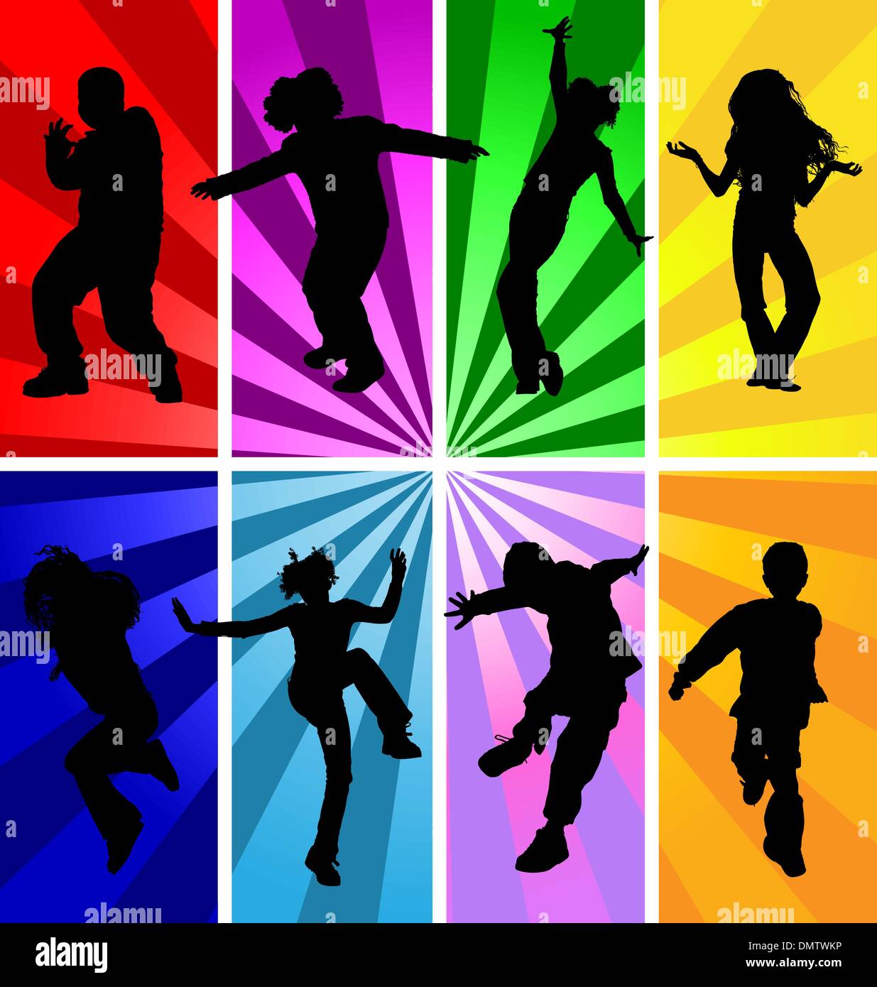 Children Dancing Silhouette