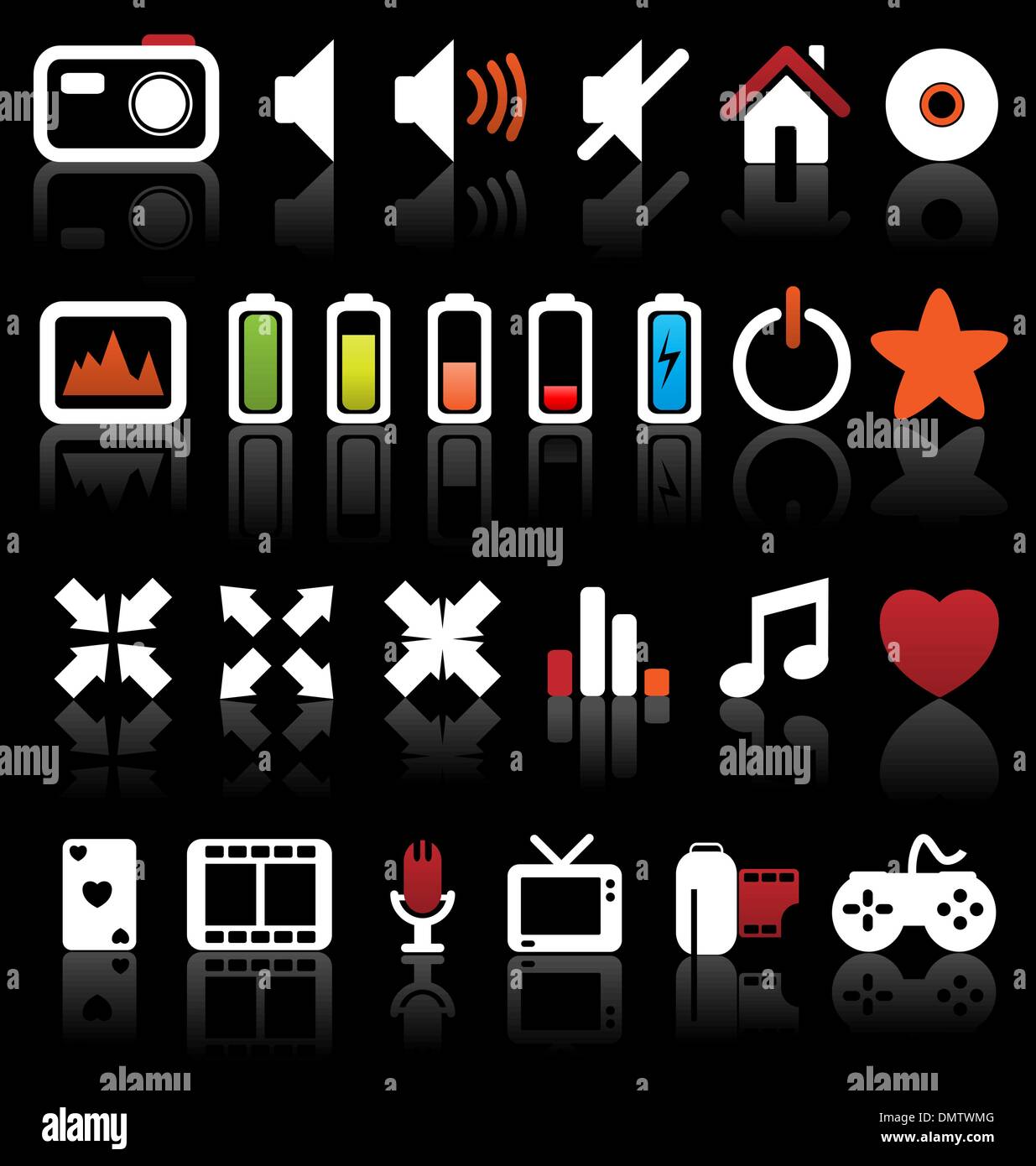 Set of vector multimedia web buttons, icons. Audio, video. photo Stock ...