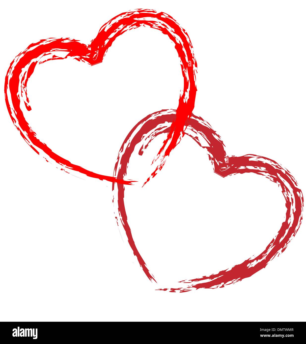 Couple of vector artistic hearts on white background Stock Vector Image ...