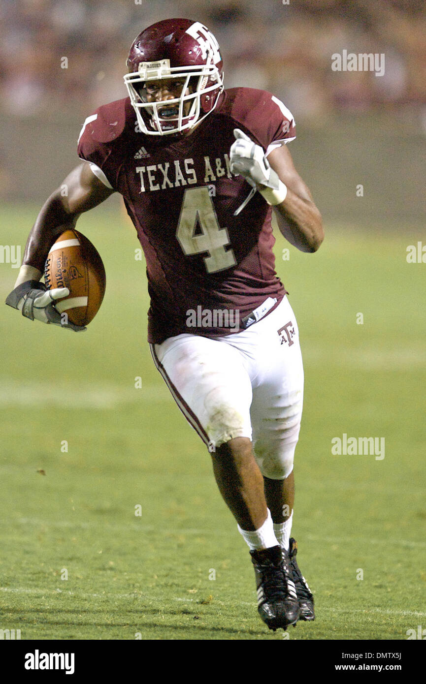 Jamie McCoy (#4) of the Texas A&M University Aggies breaks for a big ...