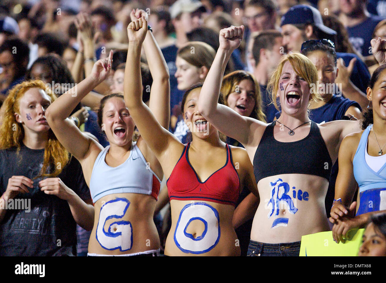 Rice Owl fans supporting their team. The Vanderbilt Commodores defeated ...