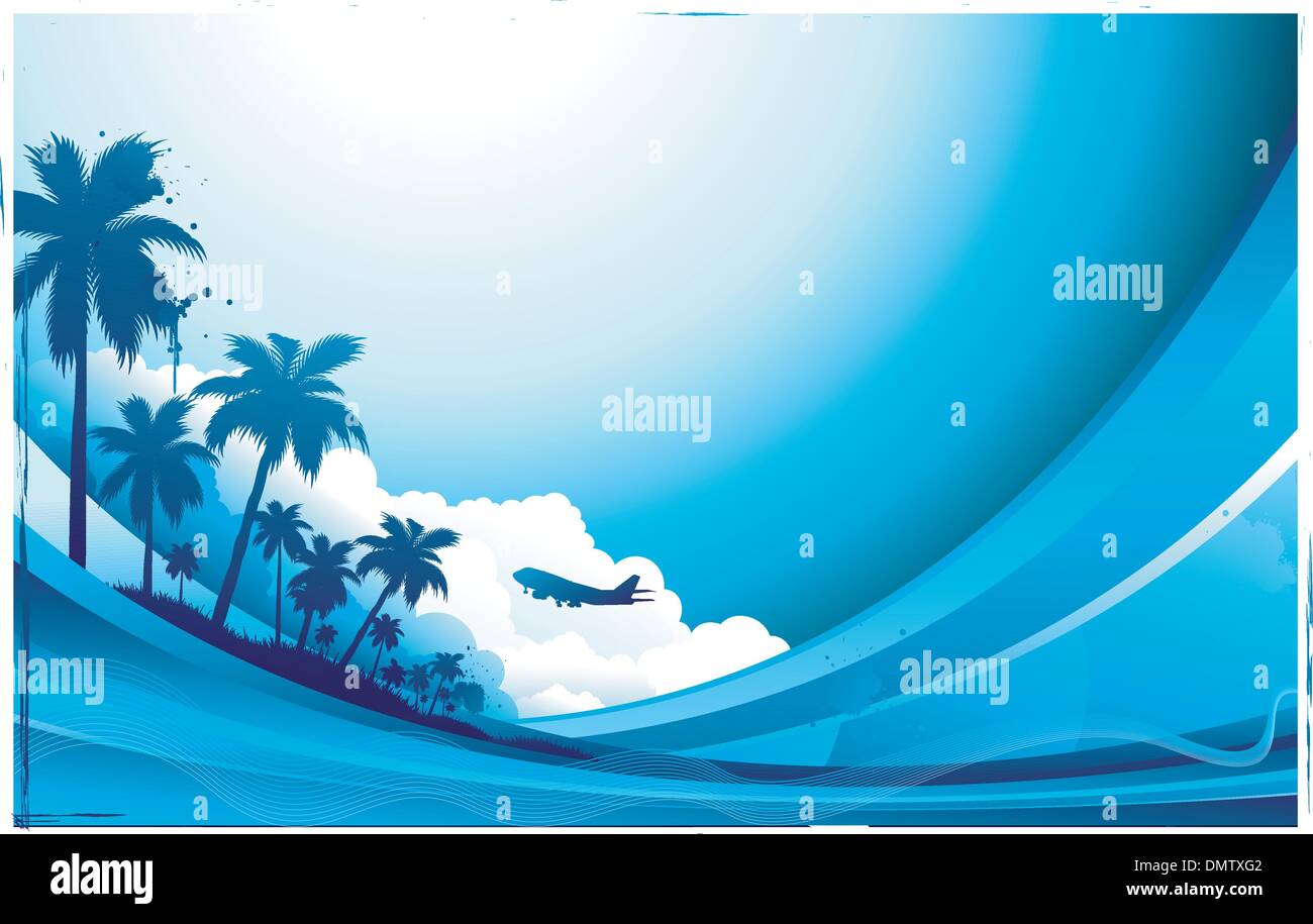 Tropical background with surf Stock Vector Images - Alamy
