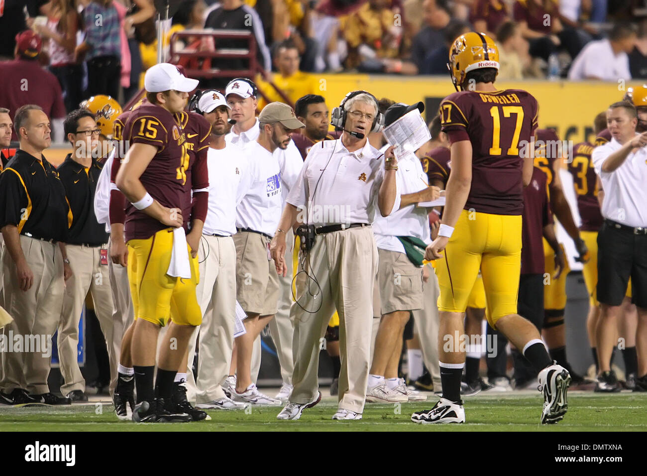 USC at ASU; Sun Devil Stadium - Tempe, AZ - 11/7/09 - ASU head coach ...