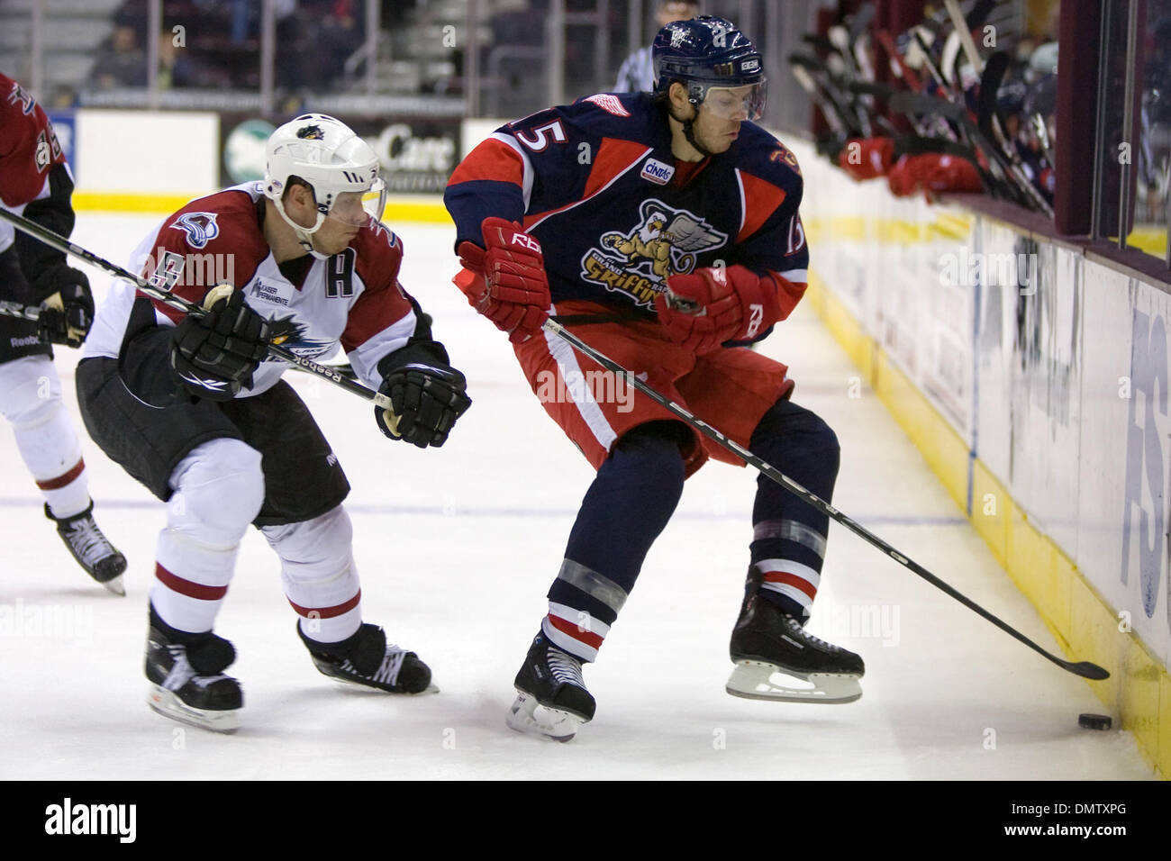 08 November 2009: Grand Rapids Griffins Patrick Rissmiller (15) and ...