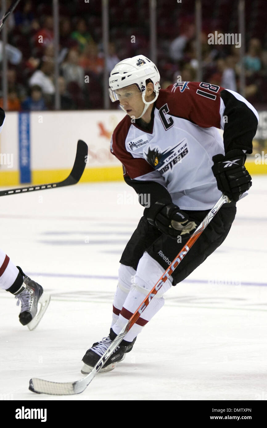 08 November 2009: Lake Erie Monsters Brian Willsie (18) skates with the ...