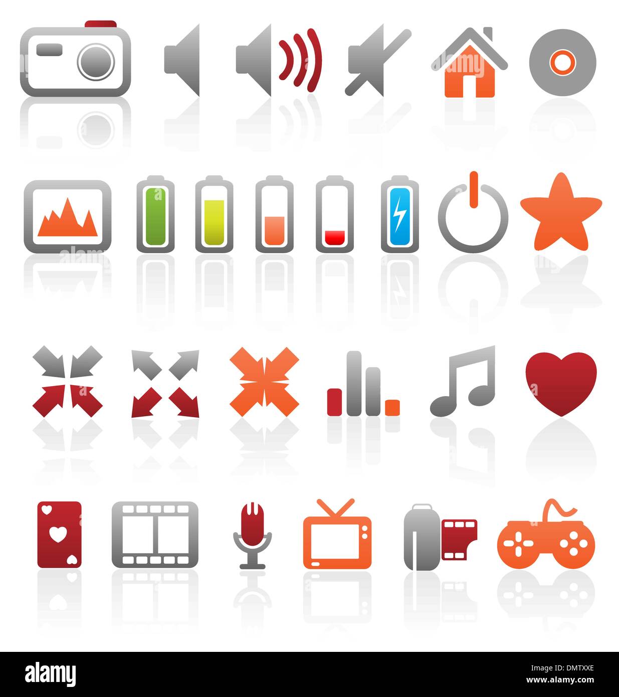 Set of vector multimedia web buttons, icons. Audio, video. photo Stock ...