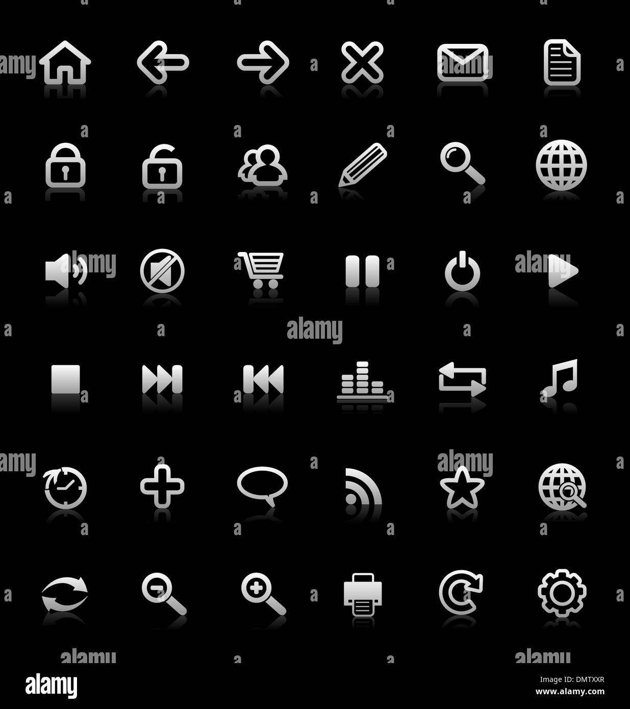 Collection of vector internet icons and buttons. Good for browse Stock ...
