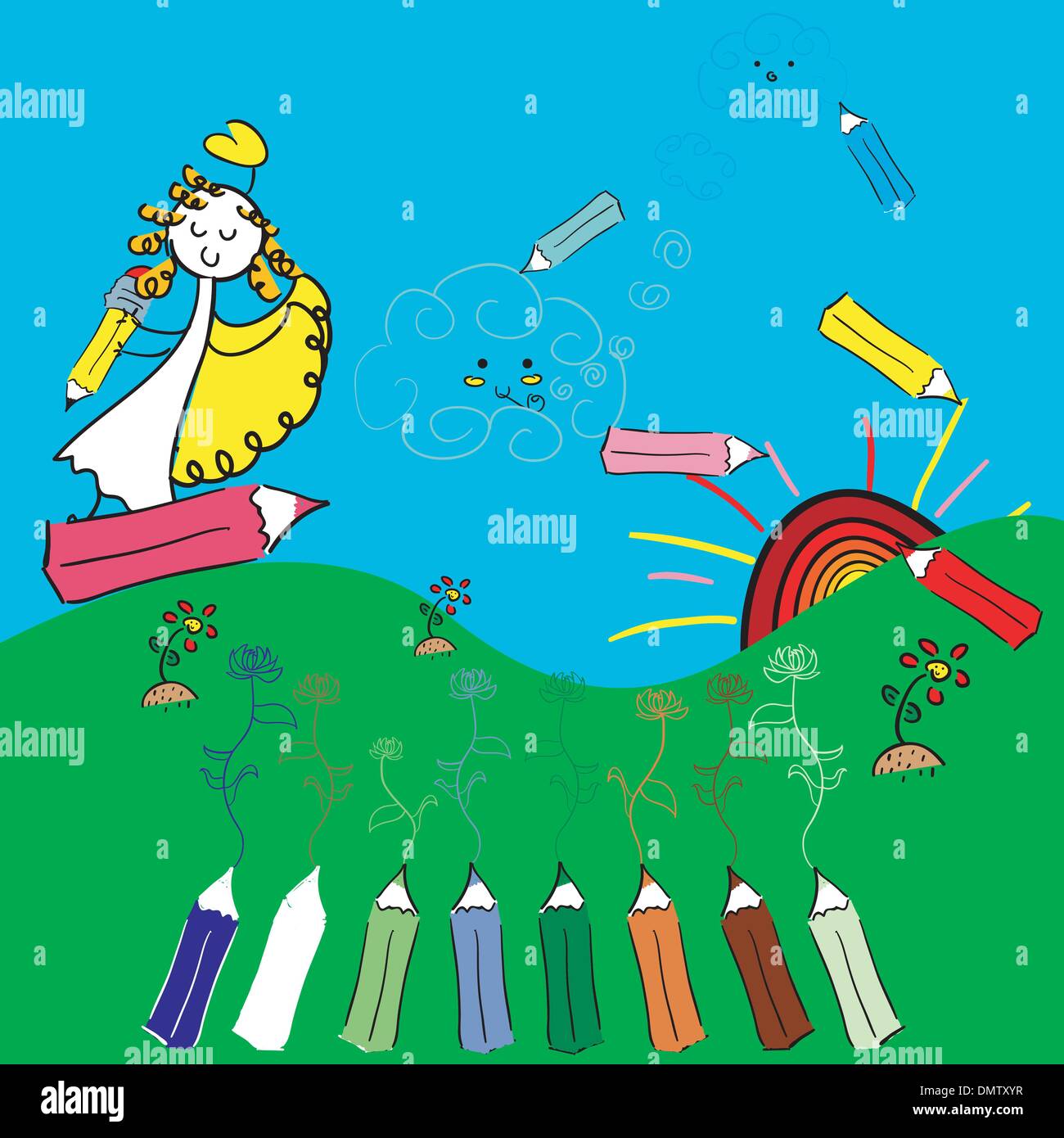 Color palette doodle Stock Vector Images - Alamy