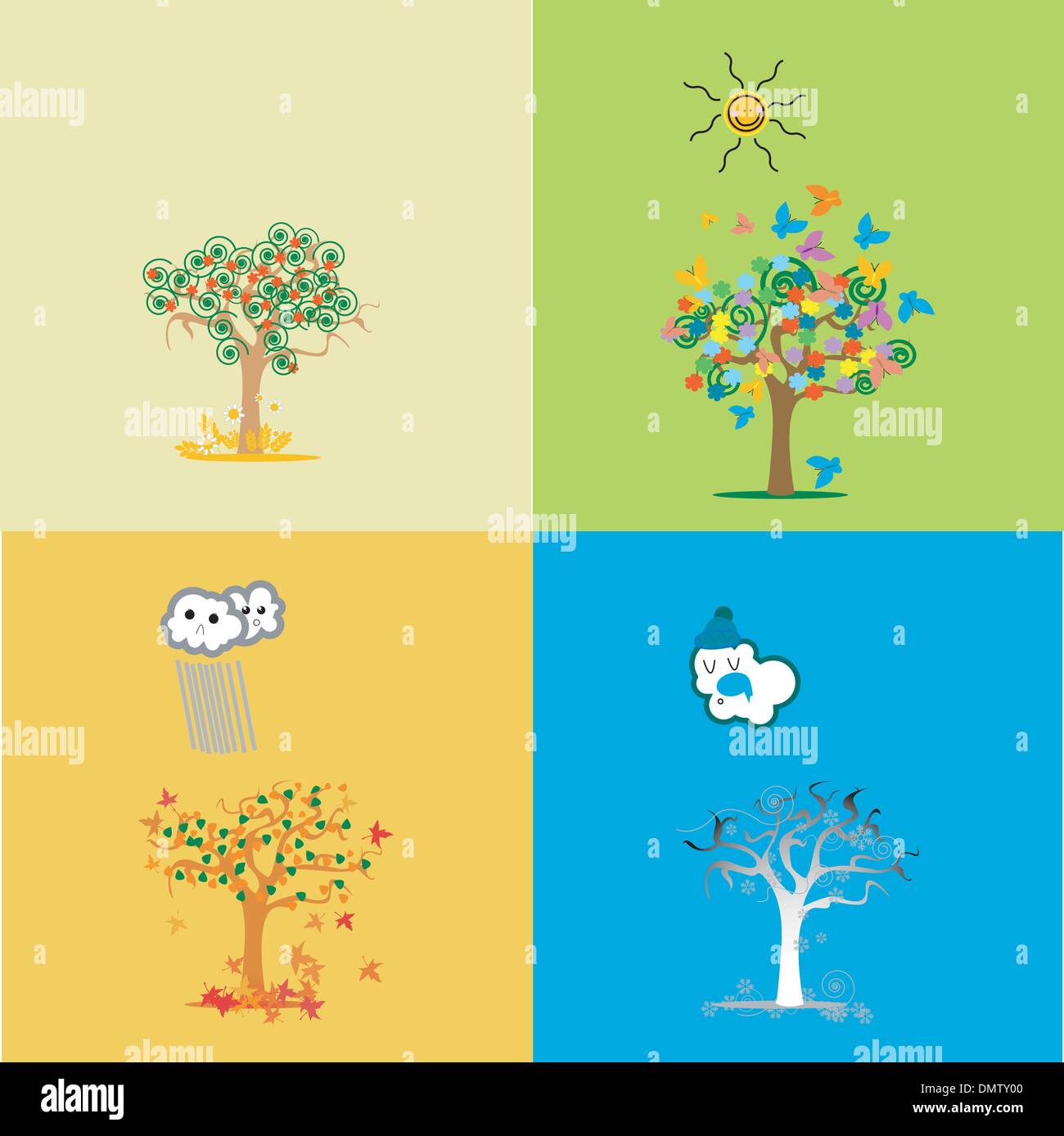 Seasons illustration Stock Vector Images - Alamy
