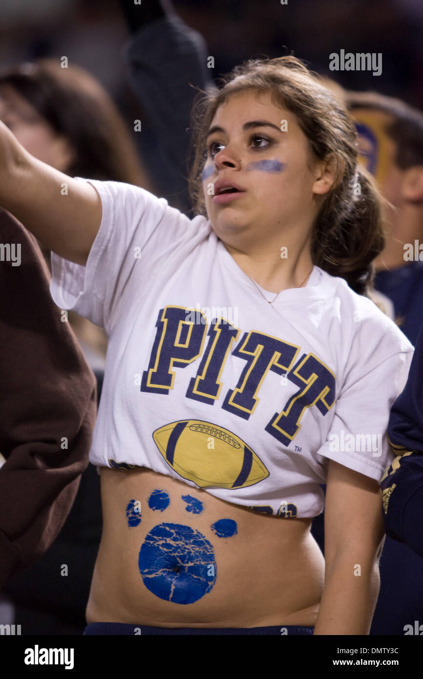 14 November 2009: A Pitt fan in the stands during the NCAA college ...
