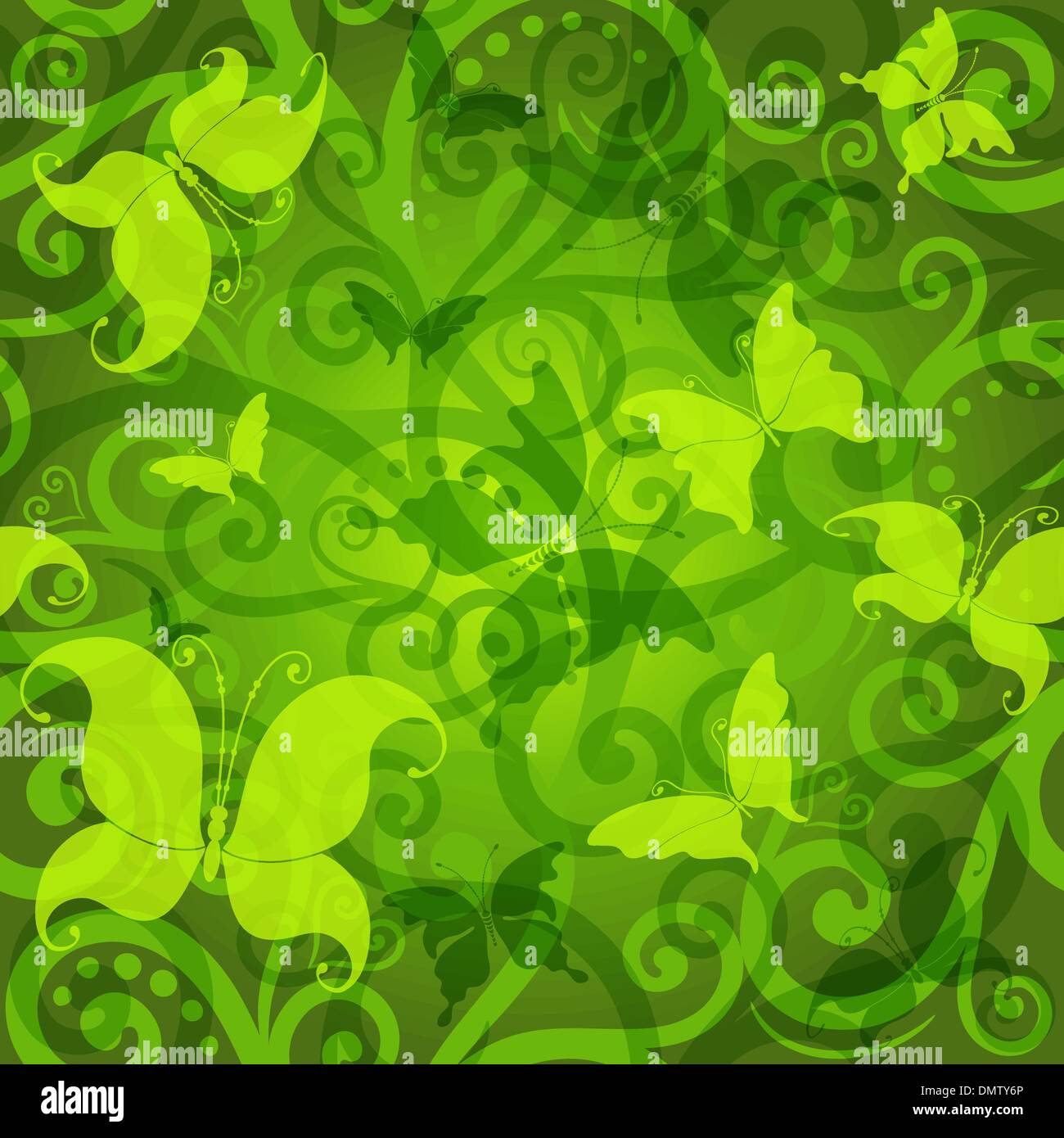 Green floral pattern Stock Vector Image & Art - Alamy