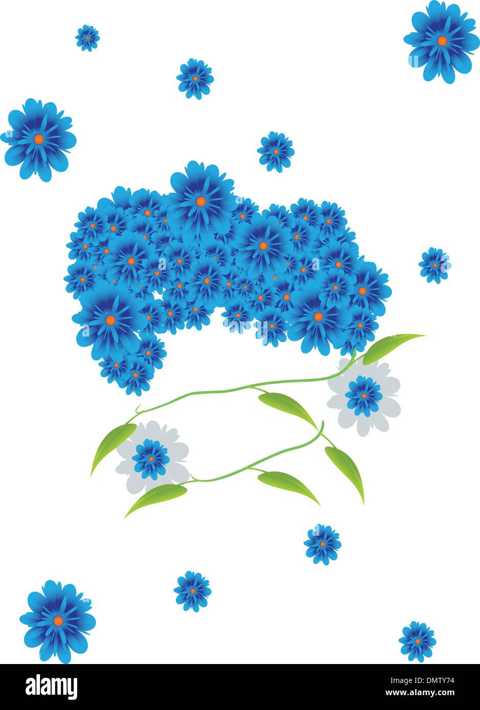 Brushstroke flowers Stock Vector Images - Alamy