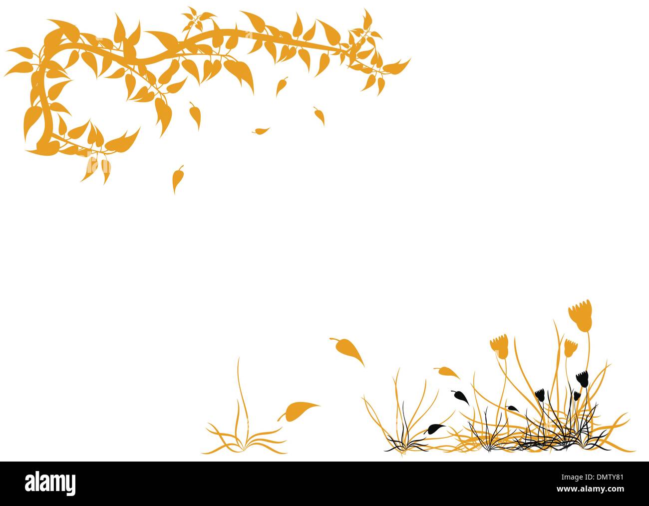 Fall leaves grass Stock Vector Images - Alamy
