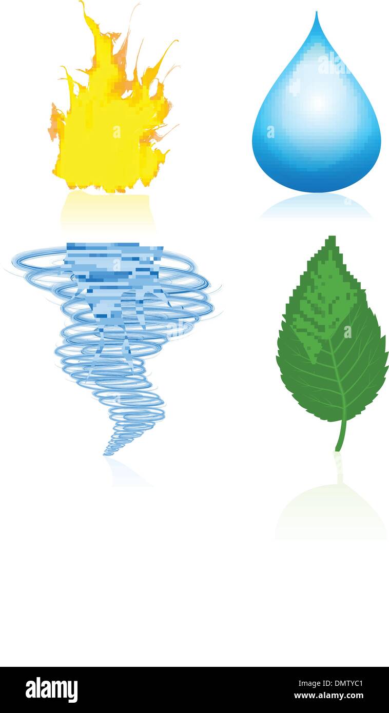 Elements air, earth, water, fire Stock Vector Images - Alamy