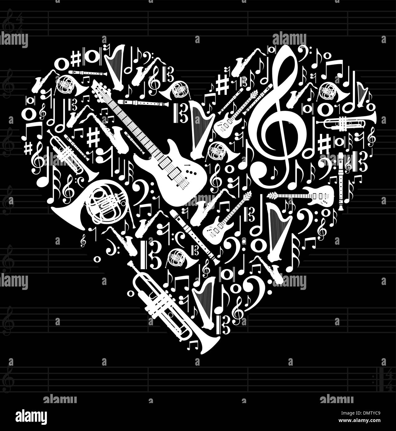 Romantic music concept abstract Stock Vector Images - Alamy