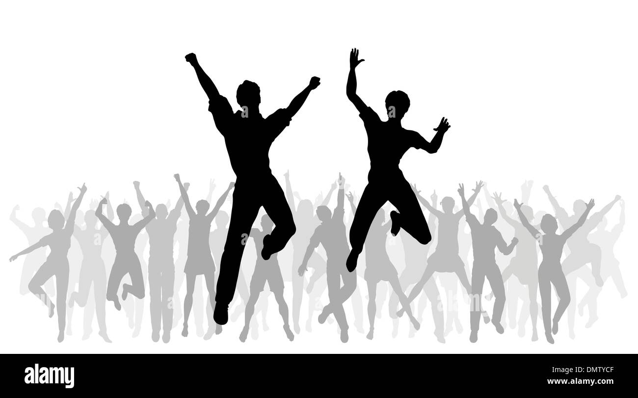 Celebration and jumping Stock Vector Images - Alamy