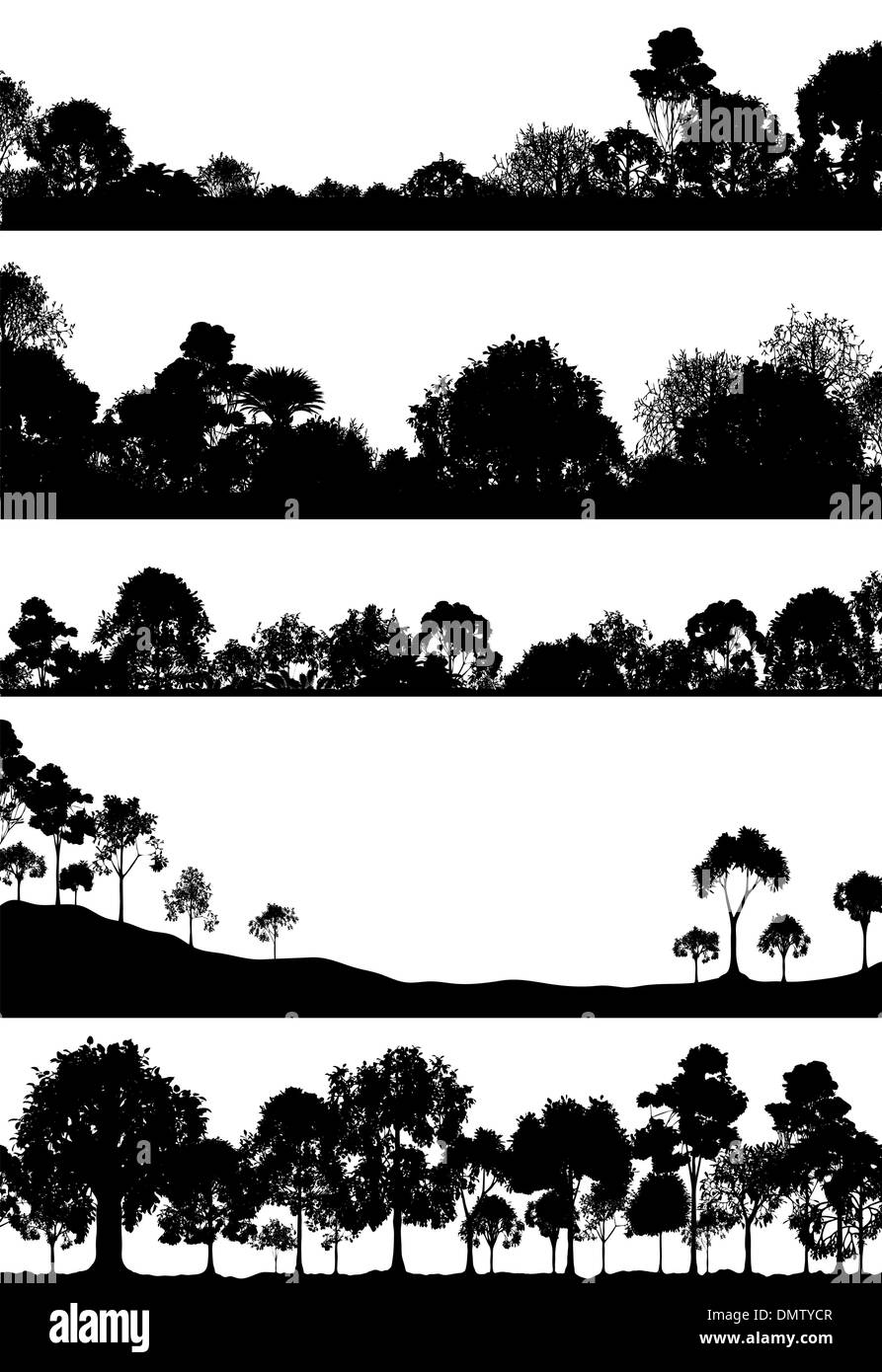 Woodlands trees Stock Vector Images - Alamy
