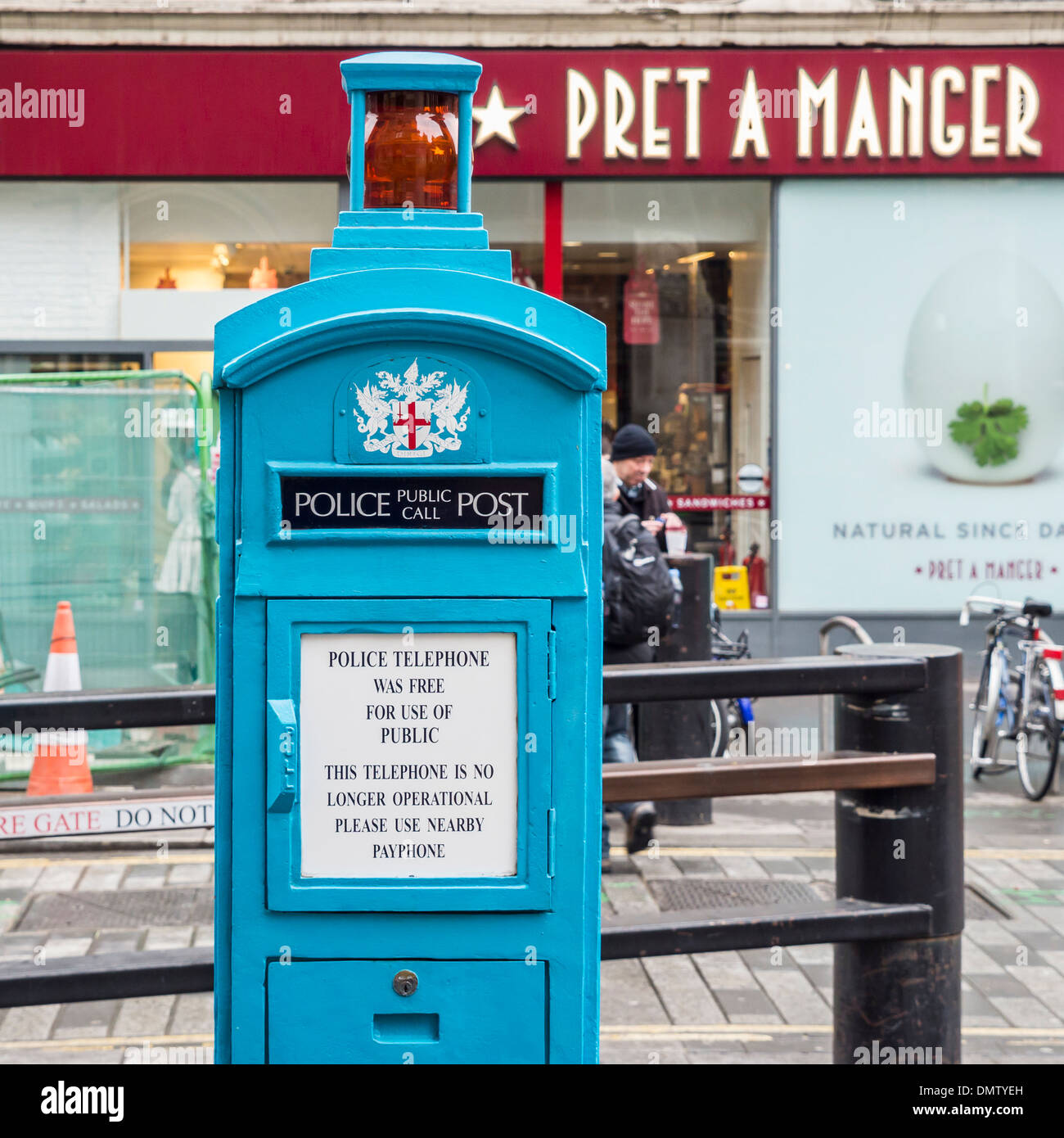 Blue Police Public Call Post - Public phone for emergency calls closed ...